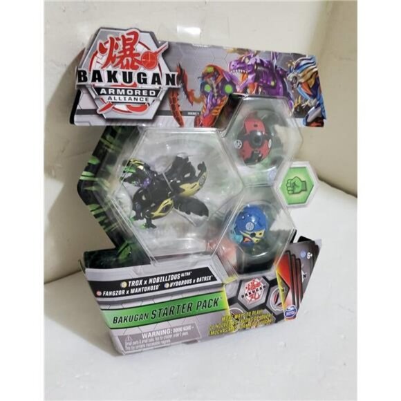 Bakugan | Toys | Bakugan Starter Pack Fused Trox X Nobilious Ultra Armored Alliance Action ...